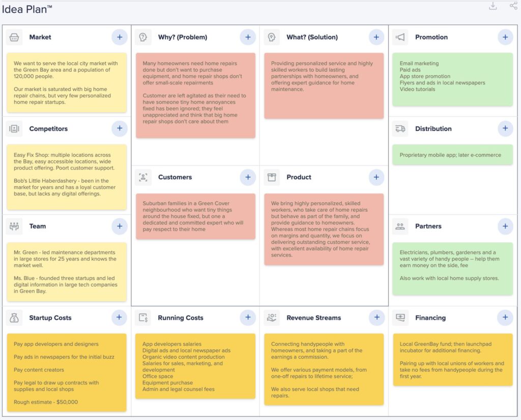 Using Idea Plan Business Canvas to Flesh Out Your Idea - IdeaBuddy
